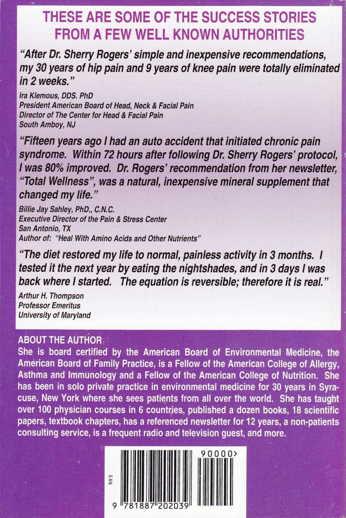 Pain Free in 6 Weeks by Sherry Rogers, M.D. - High Tech Health ...